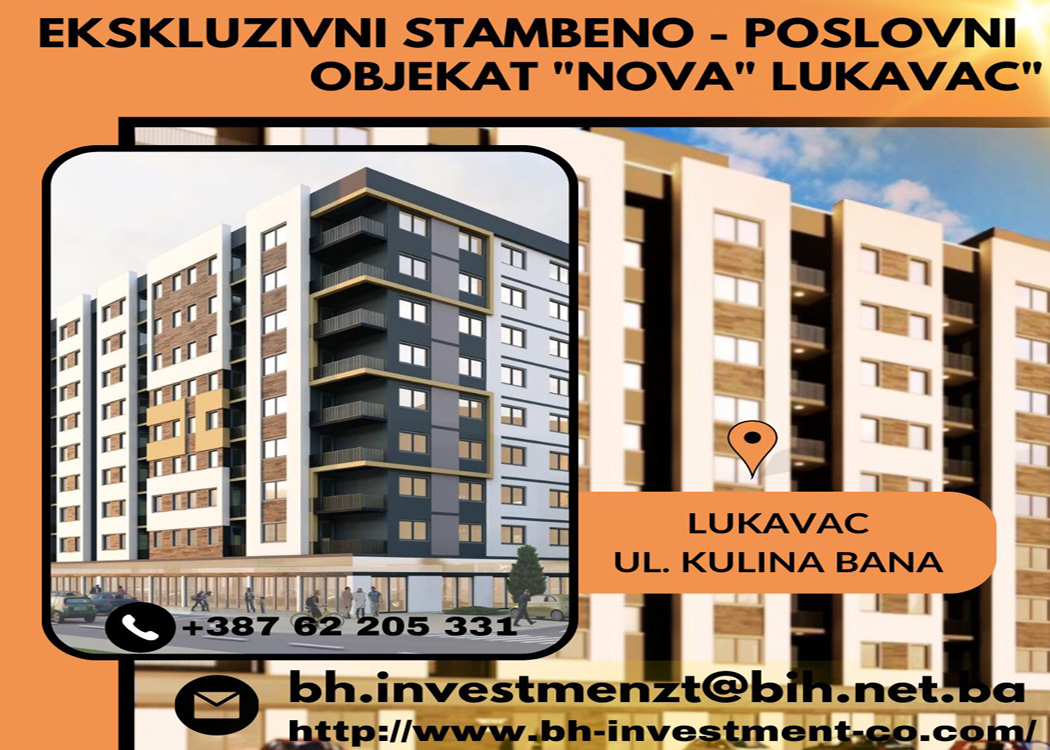 *ProdatoEkskluzivno! Novogradnja u gradu Lukavac - BH INVESTMENT